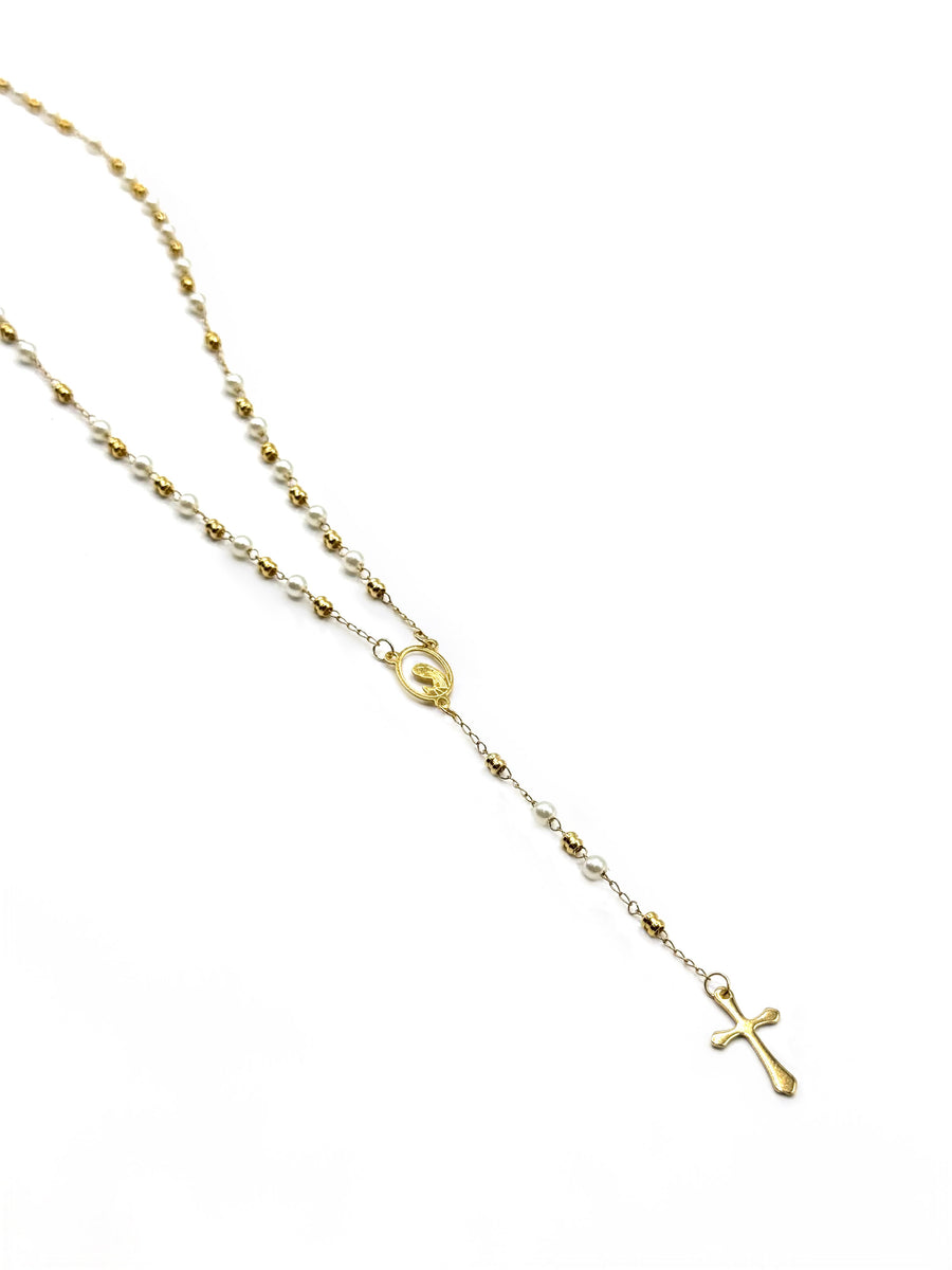 PEARLS OF HOPE ROSARY NECKLACE – Sola Boutique